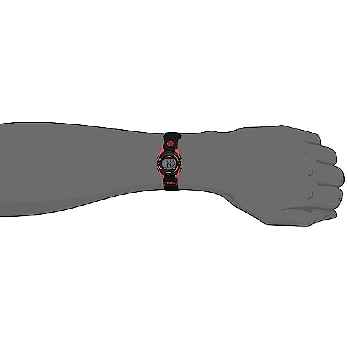 Timex Unisex T49956 Expedition Mid-Size Digital CAT Black/Red Fast Wrap Velcro Watch