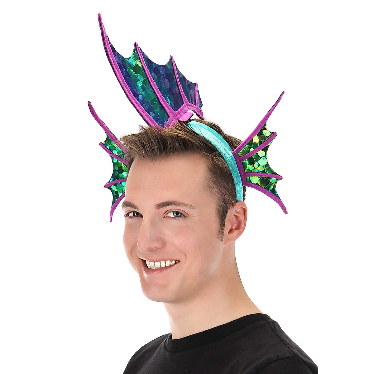 Seahorse Shimmer Sparkle Fin Headband - Velvet Fabric with Felt Wings, Lightweight and Comfortable