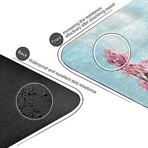 Qilmy Beautiful Cherry Blossoms Yoga mat,Best No-Slip Hot Yoga Mat, No-Toxic,TPE Yoga mat,Ideas for Exercise,Yoga and Pilates(71”x26”X 1mm)