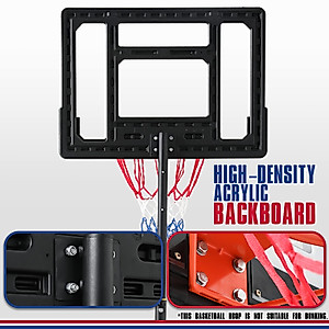 MoNiBloom Portable Basketball Hoop Goal 5ft- 7ft Adjustable-Height Stand with 33 Inch Backboard Wheels Fillable Base, Basketball Goals for Adults Indoor Outdoor Play, Black