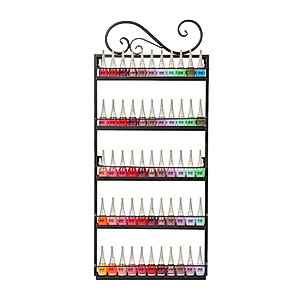 DAZONE 3 in 1 Nail Polish Wall Rack Organizer Holds 200 Bottles Nail Polish Shelf 3 pcs Included Black