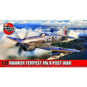 Airfix Model Airplane Kit Gift Set - A02110 Hawker Tempest Mk.V Post War, Plastic Plane Model Kits for Adults & Kids 14+, Skill Level 2, 1:72 Scale WW2 Military Aircraft Models for Beginners