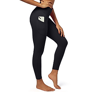 IUGA Fleece Lined Leggings with Pockets for Women Thermal Leggings for Women High Waisted Yoga Pants Winter Workout Leggings Black