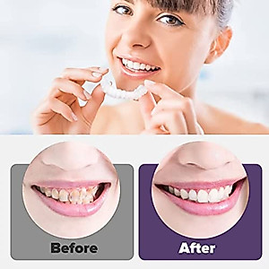 Fake Teeth,6PCS Dentures Cosmetic Teeth for Upper and Lower Jaw,Natural Shade and Comfortable Fit,Veneer Dentures for Women and Men-BB05