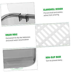 TOPBATHY Flatware Plastic Tray with Lid Kitchen Cutlery and Utensil Drawer Organizer Silverware Countertop Storage Container (Black)