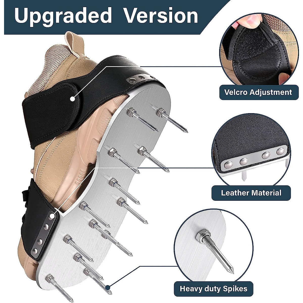 Lawn Aerator Shoes for Grass, Aerator Lawn Tool for Grass, Aerating Shoes for Lawn, Heavy Duty Spike Shoes for Soil, Lawn Aeration Soil Yard Aerator Shoes for Lawn Patio Yard