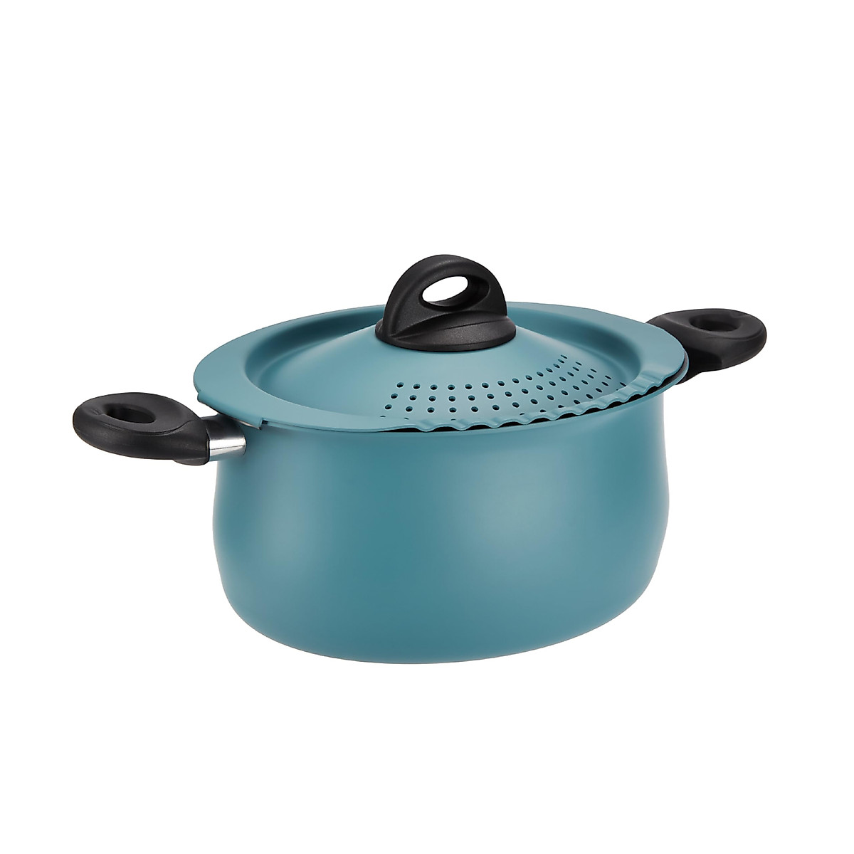 Bialetti Taste of Italy Nonstick Pasta Pot with Strainer Lid, 5.5-Quart, Teal