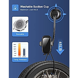 Cezuly Phone Mount for Car [Anti-Shake Stabilizer], 7.5" Gooseneck Windshield & Dashboard Car Phone Holder Mount, [Strong Suction Cup] Long Arm Cell Phone Holder Car Compatible with 4-7" Phones