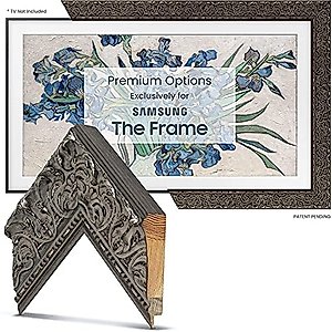 Deco TV Frames - Tuscan Silver Smart Frame Compatible ONLY with Samsung The Frame TV (55", Fits 2021-2023 Frame TV)