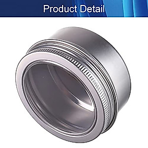 Heyiarbeit 6Pack 3.4 OZ Tin Cans Screw Top Round Aluminum Cans Screw Lid Containers with Clear Window for Store Spices Candies Tea or Gift Giving