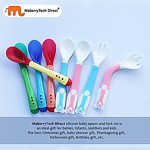 Baby Spoons First Stage Self Feeding 4 6 12 months, 8 Pack Toddler Utensils Spoons and Forks BPA Free, Gum-Friendly Baby Feeding Supplies