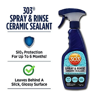 303 Spray & Rinse Ceramic Sealant – Quick Ceramic Coating – Water-Activated SiO2 Formula – 6 Months of Protection – Water Repellent Ceramic Spray – Easy to Use – 16 Oz (Pack of 1) (30262)