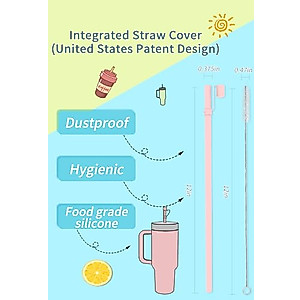Doboli Replacement 12 inch Long Silicone Straw With Straw Cover,Compatible with Stanley Owala 40 oz 30 oz Cup Tumbler, 6 Pack Reusable Straw with Cleaning Brush,for Stanley Owala Tumbler Accessorie
