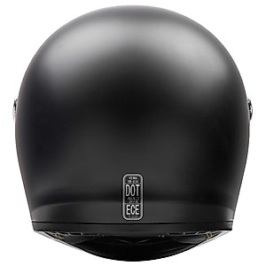 Motorcycle Full Face Helmet DOT and ECE Approved - YEMA YM-833 Motorbike Moped Street Bike Racing Crash Helmet with Clear Visor for Adult, Men and Women - Matte Black, M
