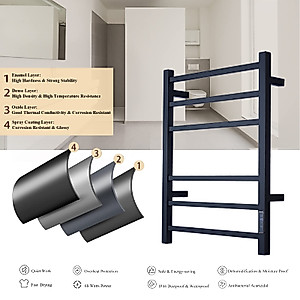 SHARNDY Towel Warmer with Built-in Timer ETW13CS for Bathroom Wall Mounted Bath Towel Heater Plug-in Electric Heated Towel Rack Brushed