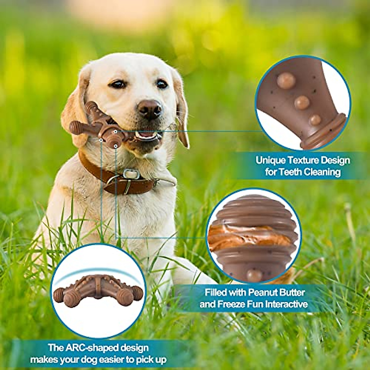 KXK Durable Dog Chew Toys for Aggressive Chewers Large Medium Small Breed, Tough Dog Toys for Large Medium Small Dog and Puppies Teeth Cleaning, Pet Toy with Durable Nylon