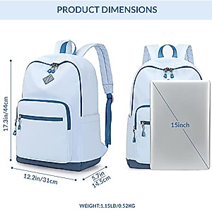 Lohol Lightweight & Casual Daypacks for Men, Women & Students, Perfect Daily Backpack for School, Work, and Travel (Sky blue)
