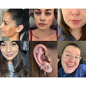 Showself 16G Septum Rings Septum Clicker Green Cubic Zirconia Septum Jewelry Surgical Steel 16 Gauge Daith Hoop Earrings Daith Piercing Jewelry (8mm)