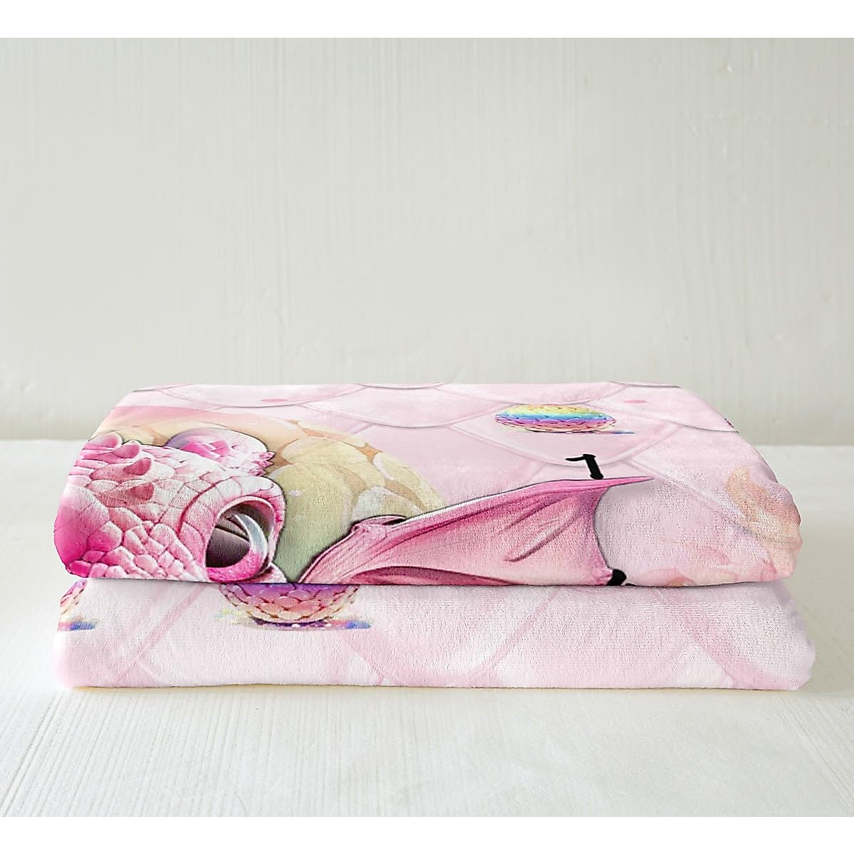 Feelyou Kids Pink Dragon Fleece Throw Blanket Dragon Eggs Sherpa Blanket Baby 30"x40" for Boys Girls Teens Bedroom Decor Dragon Scale Plush Blanket Educational Theme Pink Fuzzy Blanket