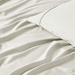 Comfort Spaces Egyptian Cotton Sheets Set 500TC, Super Soft, Fade Resistant, 16" Deep Pocket, All Around Elastic - Year-Round Cozy Breathable Sheet, King, Ivory 4 Piece