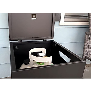 CAMPLUX Propane Tank Cover Table, 20 LB Propane Tank Storage Box, Outdoor Tank Hideway Table for Propane Fire Pit and Gas Griddle Black