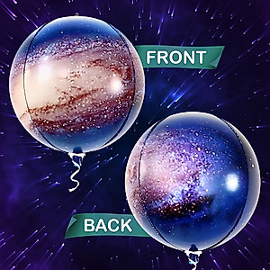 KatchOn, Galaxy Balloons for Galaxy Decorations - 22 Inch, Pack of 12 | Space Balloons for Galaxy Birthday Party Decorations, Space Decorations | Planet Balloons, Two The Moon Birthday Decorations