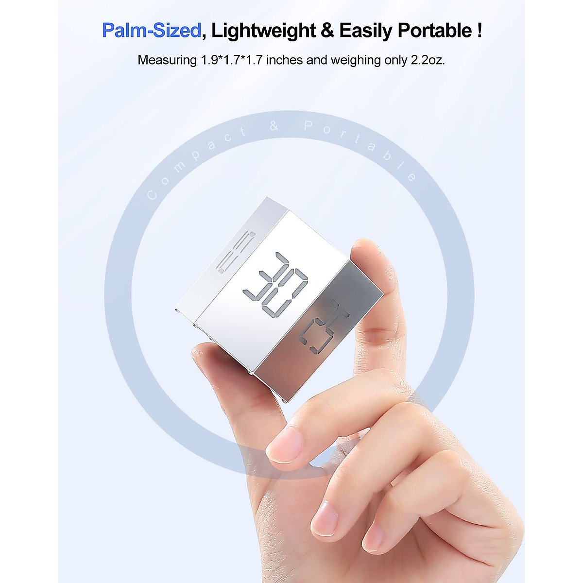 Ticktime Pro Pomodoro Timer, Productivity Cube Timer, Magnetic Flip Timer, Pause & Resume, Mute, Vibrate & Adjustable Sound Alert, for Task, Work, ADHD, 1/3/5/8/10/15min & Custom Countdown, Purple