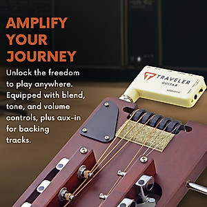 Traveler Guitar TGA-1A Acoustic Guitar Headphone Amplifier | Guitar Headphone Amp with 1/8" Headphone Jack and 1/8" Aux-in for Backing Tracks | Portable Guitar Amp with Blend, Tone and Volume Controls