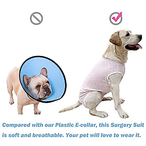 Recovery Suit Post Surgery for Large Medium Dog, Spay Recovery Suit for Male and Female Dogs, Post Surgery Dog Onesie, Substitute E-Collar & Cone (Gray-XL)