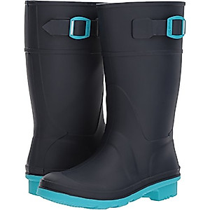 Kamik unisex-child Raindrops, navy/teal, 3 M US Little Kid