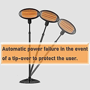 DONYER POWER retractable Electric quartz Heater with Protection System Waterproof，Outdoor/Indoor 1500W，Garden Patio, Easy Assembly