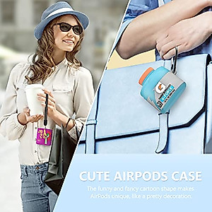 [3Pack]Cute Silicone Cover for Airpod Pro/Airpod Pro 2nd Generation,Sport Water+Bubble Gum+Purple Potato Funny 3D Food Protective Cases Accessories for Airpods Pro 1/2,Kawaii Case for Boys Girls Kids