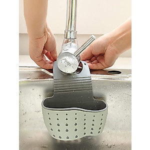 VANVENE Kitchen Sink Shelf Soap Sponge Drain Rack Holder Double Decker Hanging Basket Storage Suction Cup Kitchen Organizer Sink Accessories Wash Dropshipping, 1Pcs (Green)