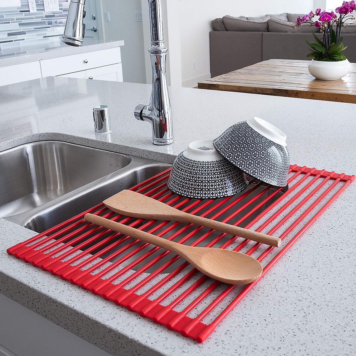 Over the Sink Roll-Up Drying Rack Limited Edition Red