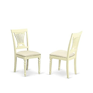 East West Furniture Avon 5 Piece Dinette Set for 4 Includes an Oval Room Table with Butterfly Leaf and 4 Linen Fabric Kitchen Dining Chairs, 42x60 Inch, Buttermilk & Cherry