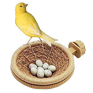 FOIBURELY Bird Breeding Nest Canary Finch Parrot Weave Hemp Rope Nest（4.4inches）