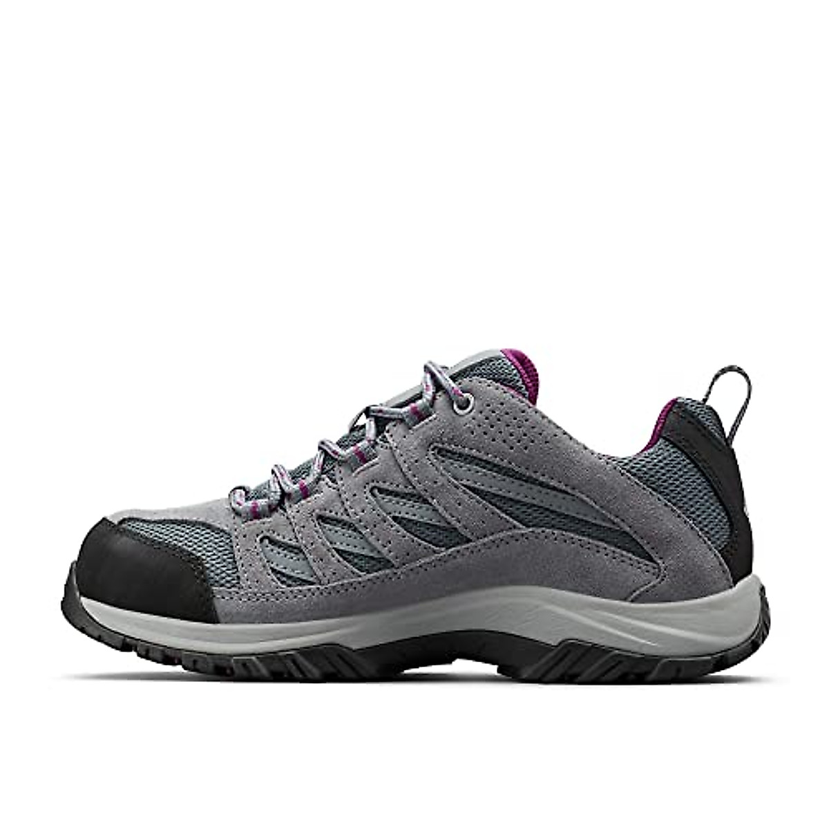 Columbia Womens Crestwood Mid Waterproof Hiking Shoe, Graphite, Wild Iris, 8.5 US