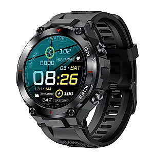 Mens GPS Smart Watches for Android iOS phones Rugged Smart Watch for Outdoor Sports with 480mAh Longer Battery Life Fitness Tracker with Calories/Steps Countor/Heart Rate/Blood Oxygen/Sleep Monitor