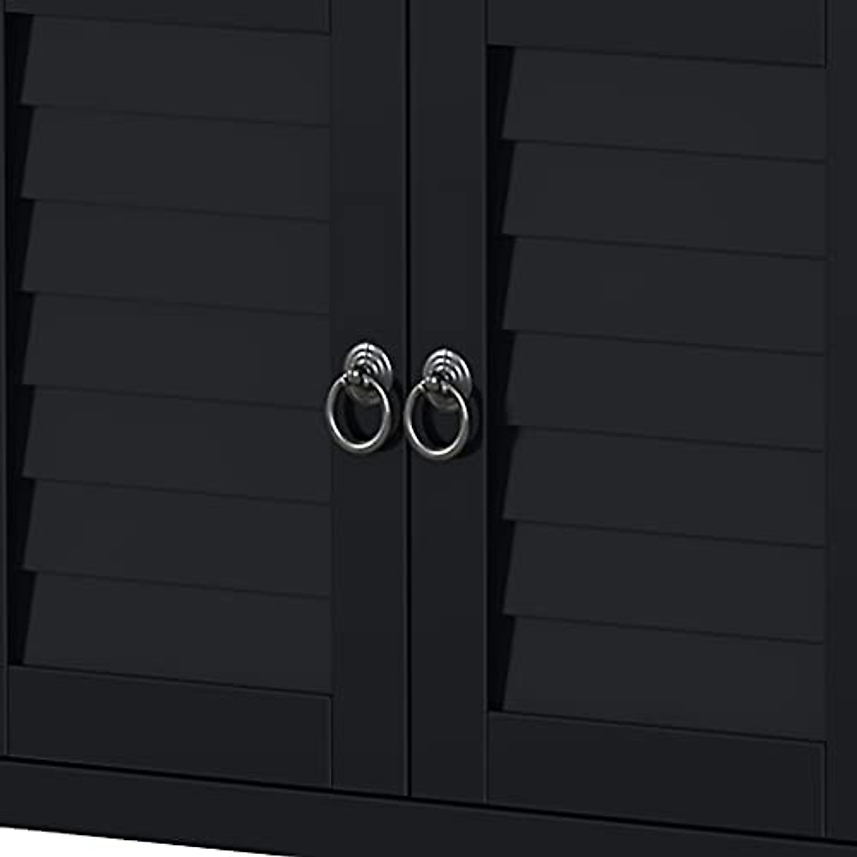 XD Designs Retro Style Sideboard Console Table, Free Standing Kitchen Storage Buffet Server Cabinet, 45 Table Sofa 6 Drawers, 1 Cabinets and Bottom Shelf (Black + MDF), 45.28Wx14.96Dx34.02H