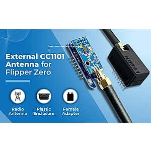 K0R41 External CC1101 Antenna for Flipper Zero - SubGhz GPIO Board Attachment Accessory Black K0R41-CCV2