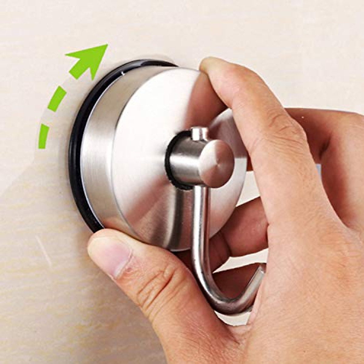 Heavy Duty Vacuum Suction Cup Hooks for Bathroom Shower Wall/Glass Door/ Mirror ,Waterproof Stainless Steel Hook for Hanging Shower Towel , Loofah,Coat ,Kitchen Pots Pans or Others Up to 22 lbs,2 Pcs