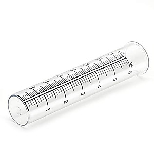 Litake 6" Capacity Glass Rain Gauge Replacement Tube for Yard Garden Outdoor, Overall Size 7.5in Depth x 1.46in Diameter and Weather-Resistant