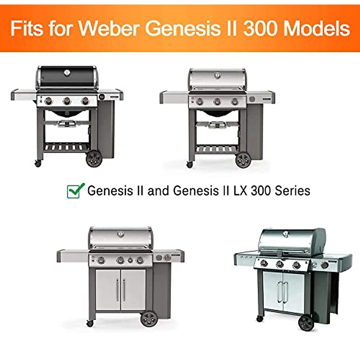 Hisencn 66044 Warming Rack for Weber Genesis II 300 Grill Parts, Genesis II E-310/E-315, II E-330/E-335, II S-310/S-335 Gas Grills, 25'' Warming Rack for Weber Genesis II 300 Grill Replacement Parts