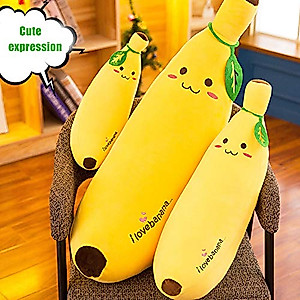 JZENZERO Banana Stuffed Animal, Plush Toys Banana Pillow Long Pillow Sleeping Doll Plush Cute Doll Boy Girl Birthday Present 35/50/70/80/110cm
