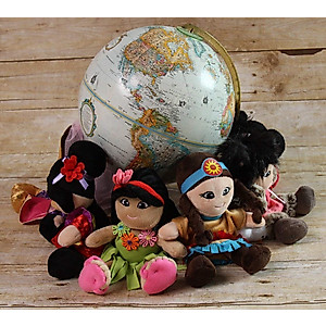 Snuggle Stuffs Soft Plush Around The World 8" Dolls, 8 Pack