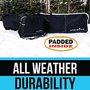 Athletico Padded Two-Piece Snowboard and Boot Bag Combo | Store & Transport Snowboard Up to 165 CM and Boots Up To Size 13 | Includes 1 Padded Snowboard Bag & 1 Padded Boot Bag (Black)