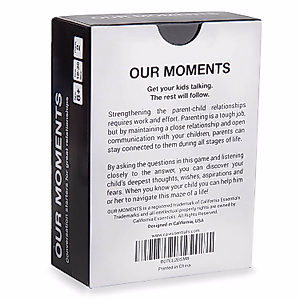 OUR MOMENTS Kids: 100 Conversation Starter Cards for Families and Kids - Relationship Building - Car Travel, Road Trip & Card Game for Healthy Loving Family - Questions for Family Activities