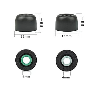Zotech 4 Pairs Replacement Memory Foam Ear Tips for Sony WF-1000XM4 (2 Pair Gray and 2 Pair Black)