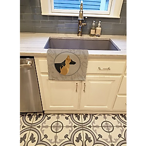 Caroline's Treasures CK2187KTWL German Shepherd in The Kitchen Kitchen Towel Dish Cloths Guest Hand Towel Decorative Bathroom Towel for Face,Tea, Dishcloth, Kitchen and Bath