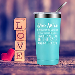 Fufandi Sisters Gifts from Sister, Brother - Funny Gifts for Sister - Sister Gifts for Women - Friendship Christmas Gifts for Women, Birthday Gifts for Little, Big Sister, Sister in Law - Tumbler